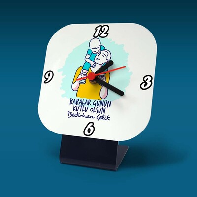 Baba ve Oğlu Babalar Günü Masa Saati - Hediyemen.com