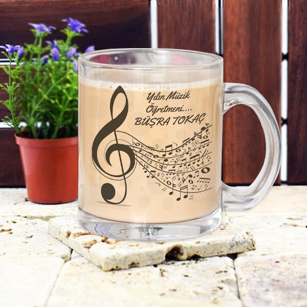 Müzik Öğretmenine Hediye Cam Kupa Bardak - Hediyemen.com Müzik Öğretmenine Hediye Cam Kupa Bardak - Hediyemen.com