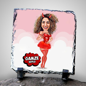 Tatlı Cadı Karikatürlü Dekoratif Taş - Hediyemen.com